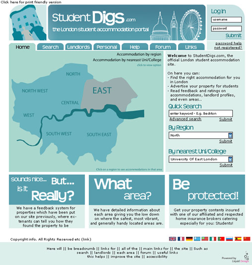 Student Digs: The London Accommodation Portal